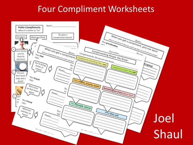 Helping kids with Asperger’s to give compliments: Worksheets for social ...